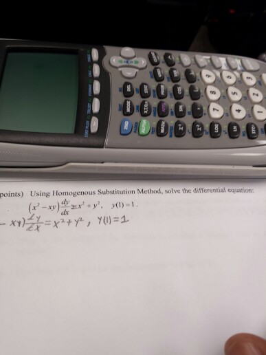 Solved Substitution Method, solve the differential equation | Chegg.com