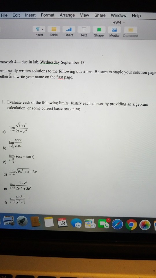 Solved Evaluate each of the following limits, Justify each | Chegg.com