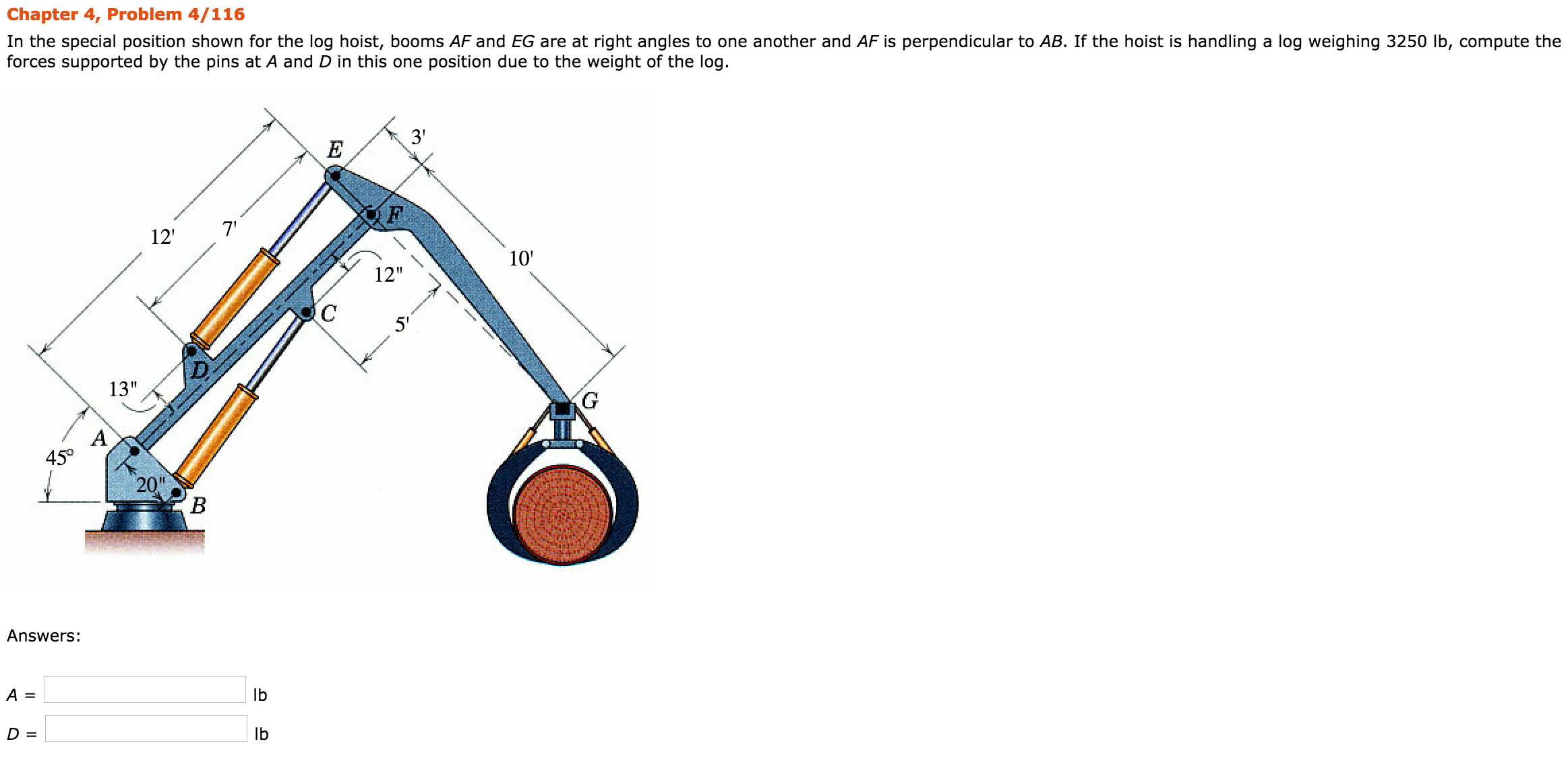 Chapter 4, Problem 4/116 In the special position | Chegg.com
