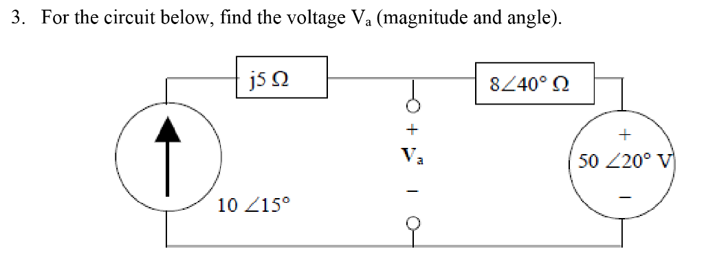 Solved . For the circuit below, find the voltage Va | Chegg.com