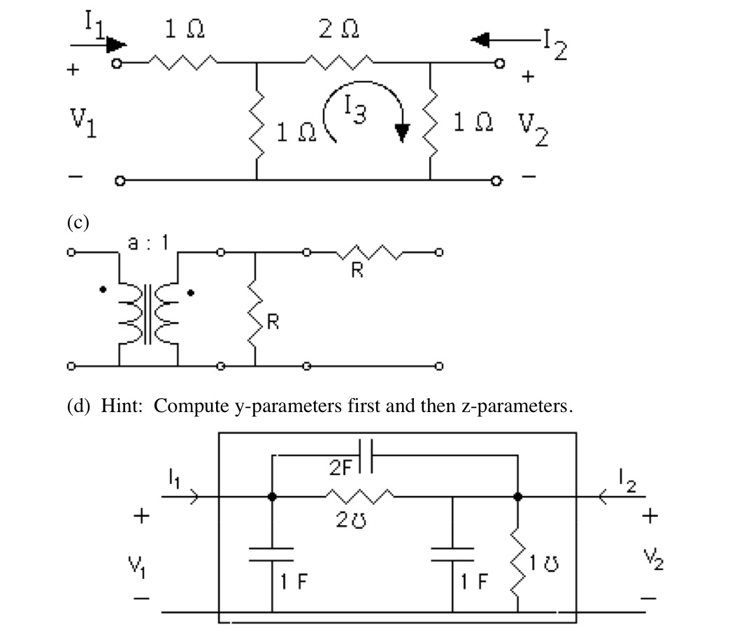 Solved 74. Find the z-parameters of each of the following | Chegg.com