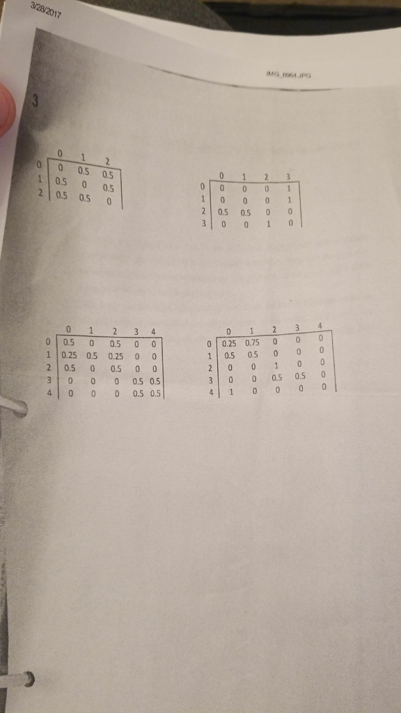 Solved given each of the following (one step) transition | Chegg.com