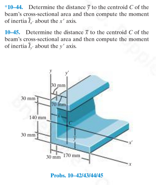 Solved Determine the distance y bar to the centroid C of the | Chegg.com