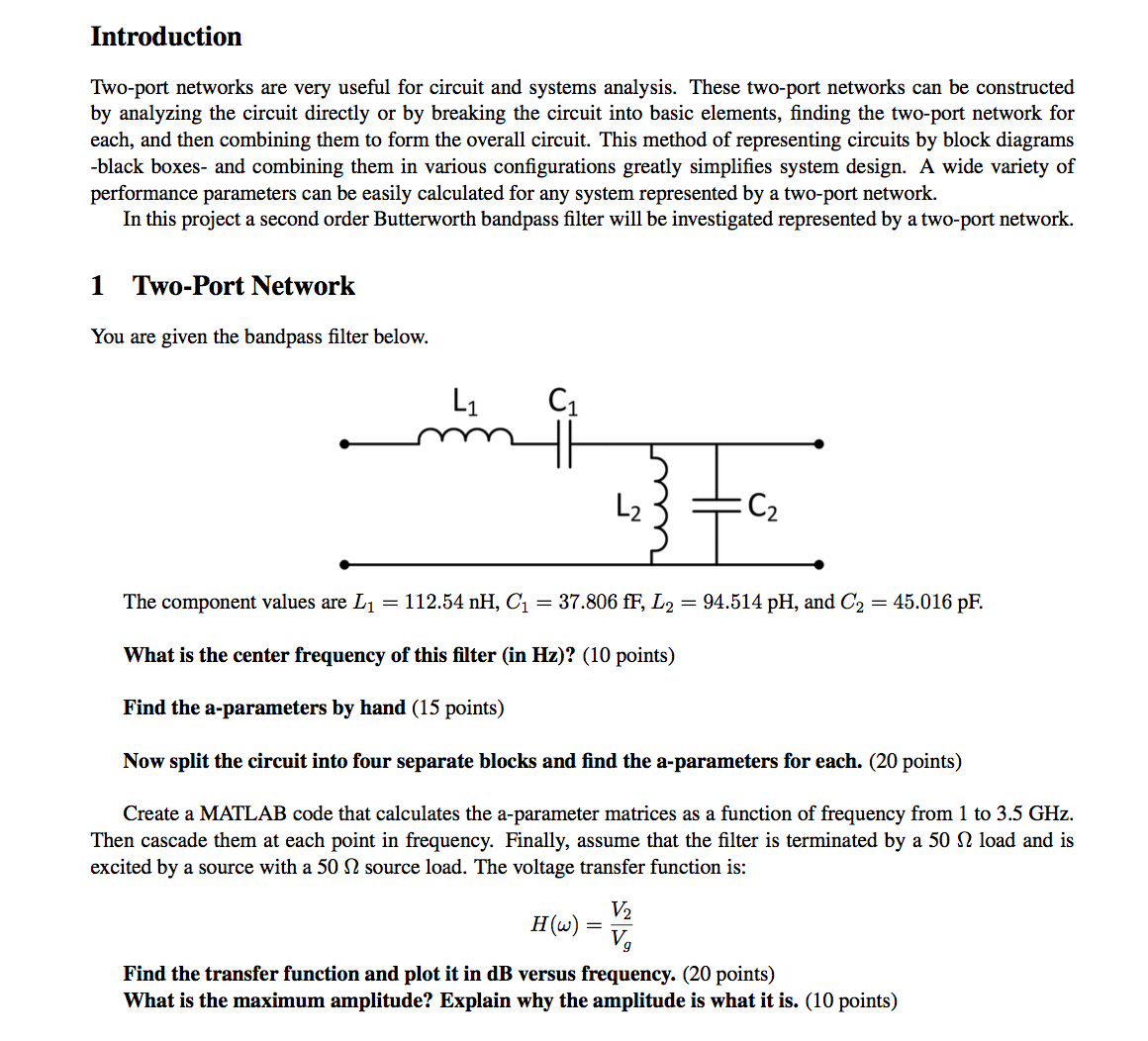 Solved Two-port networks are very useful for circuit and | Chegg.com
