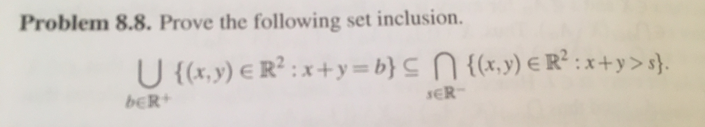 Solved Prove the following set inclusion. Union_b elementof | Chegg.com