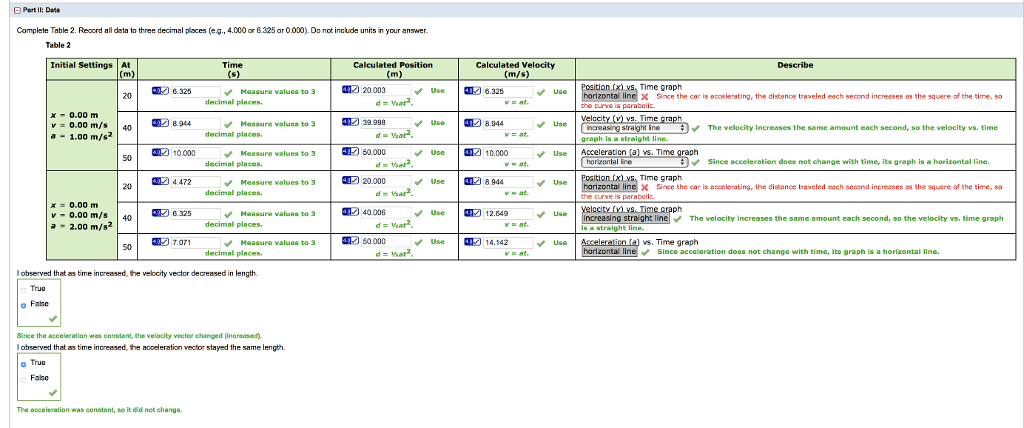 Solved El Partil: Data Complete Table 2. Record all data to | Chegg.com