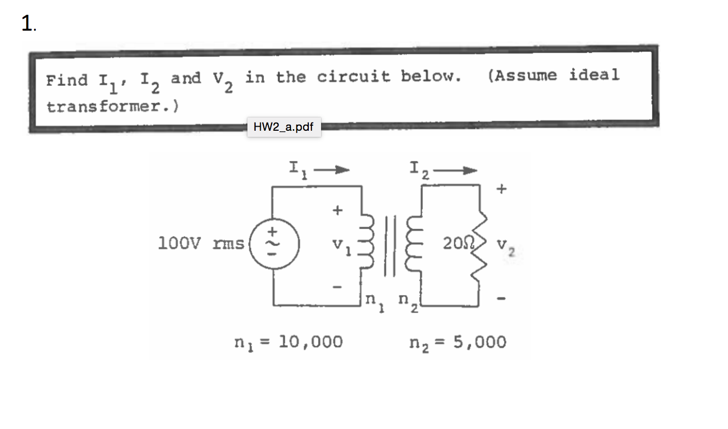 Solved Find I_1, I_2 and V_2 in the circuit below. (Assume | Chegg.com