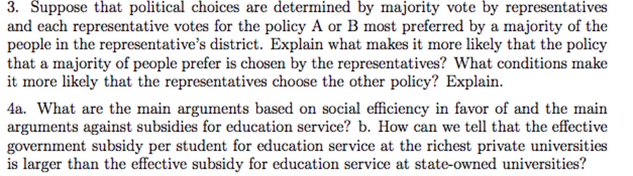 Solved Suppose that political choices are determined by | Chegg.com