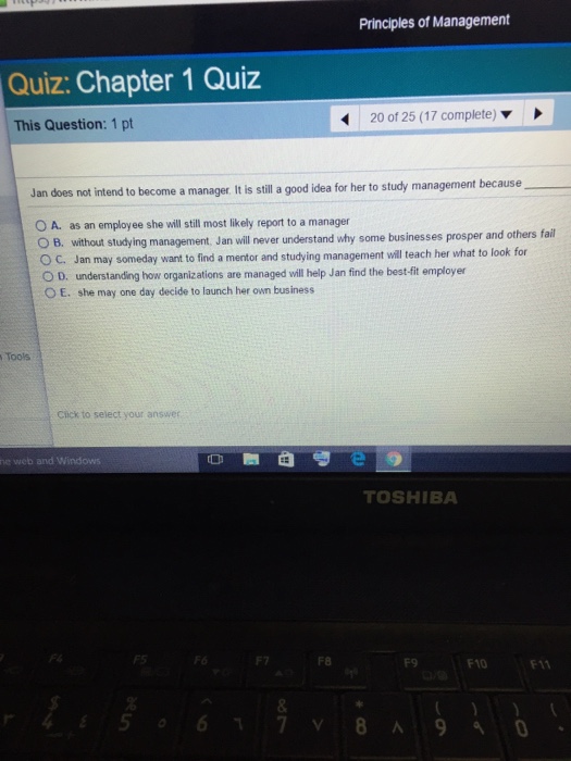 Solved Jan does not intend to become a manager. It is still | Chegg.com