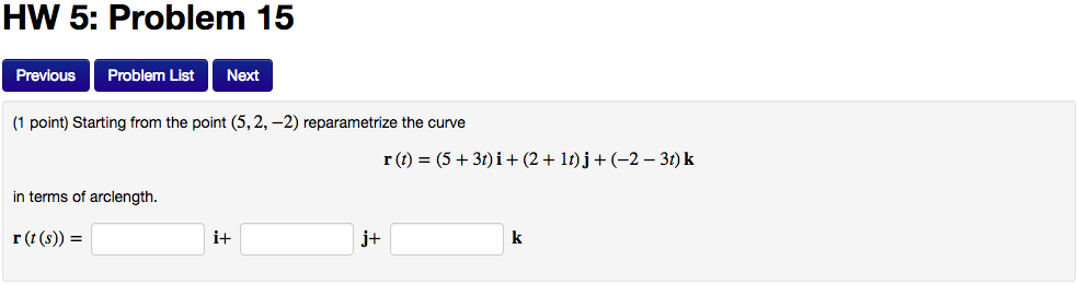 Solved HW 5: Problem 15 Previous Problem List Next (1 point) | Chegg.com