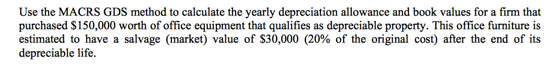 Solved Use the MACRS GDS method to calculate the yearly | Chegg.com