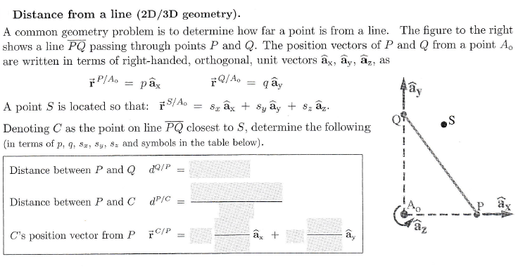 Solved Distance from a line (2D/3D geometry). A common | Chegg.com