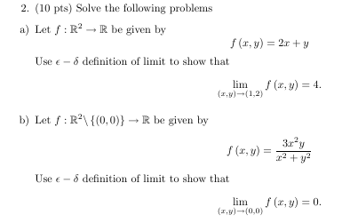 Solved Solve the following problems Let f: R^2 rightarrow R | Chegg.com