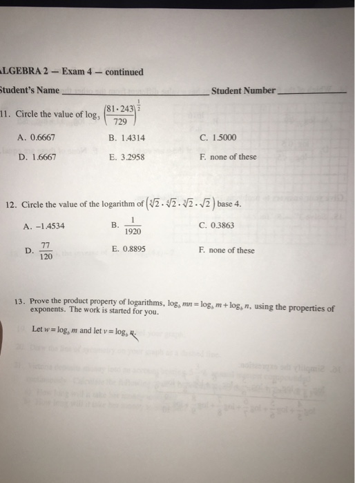 Solved Student's Name_____________Student | Chegg.com