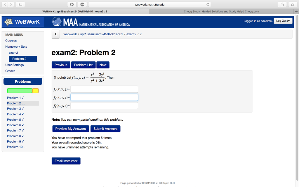 Solved webwork.math.ttu.edu WeBWorK: | Chegg.com