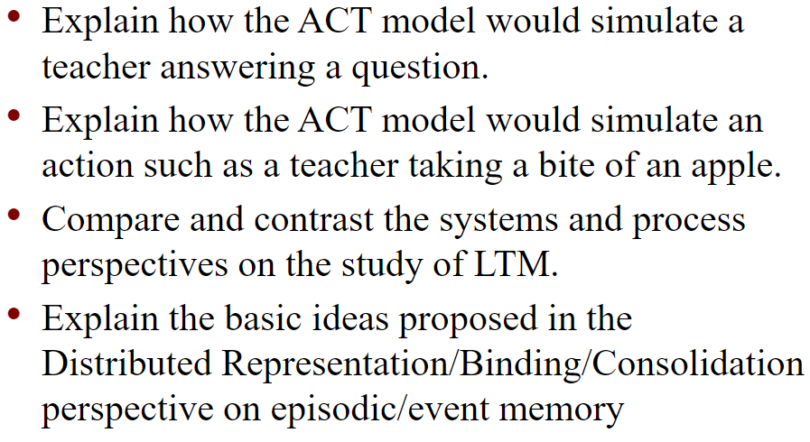 Solved * Explain how the ACT model would simulate a teacher | Chegg.com