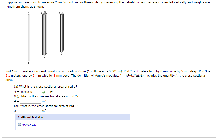 Solved Suppose you are going to measure Young's modulus for | Chegg.com