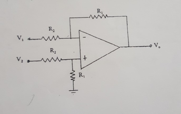Solved Derive the relationship between Vo, V1, and V2 in the | Chegg.com
