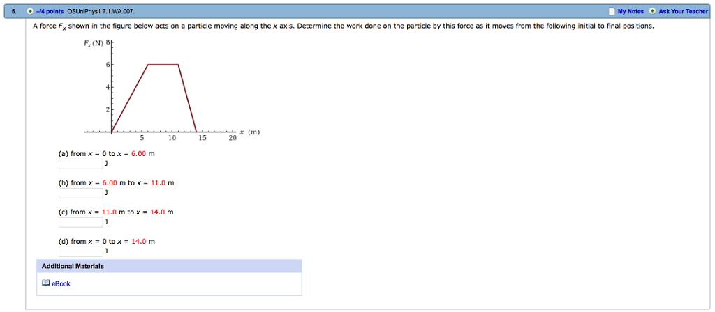 Solved 5. 4 points OSUniPhys1 7.1.WA 007 My Notes Ask Your A | Chegg.com Solved 5. 4 points OSUniPhys1 7.1.WA 007 My Notes Ask Your A | Chegg.com