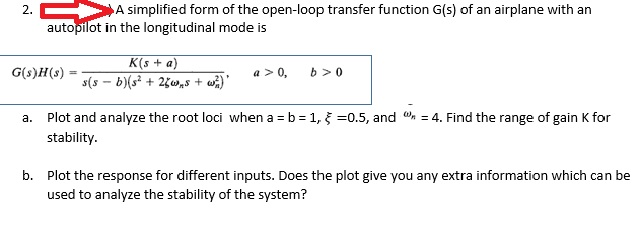 Solved 2. A simplified form of the open-loop transfer | Chegg.com
