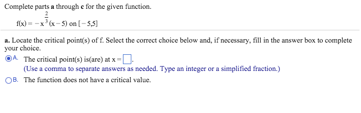 Solved Complete parts a through c for the given function. | Chegg.com