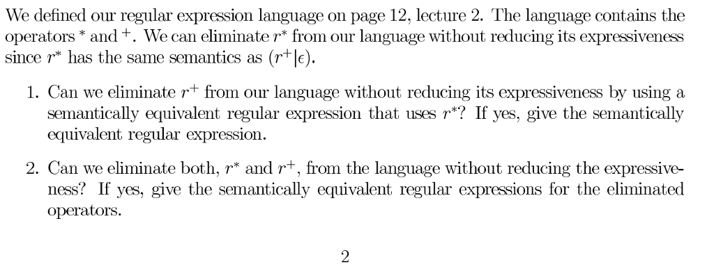 Solved We defined our regular expression language on page | Chegg.com