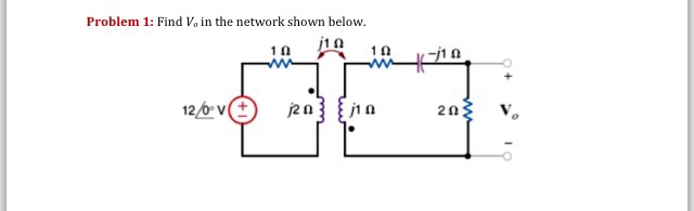 Solved Find V_0 in the network shown below. | Chegg.com