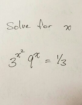 Solved Solve for x 3^x^2 9^x = 1/3 | Chegg.com