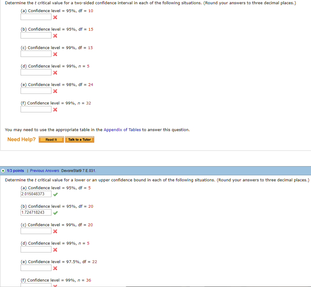 Solved Determine the t critical value for a two-sided | Chegg.com