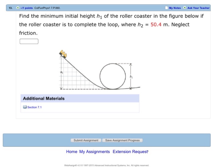 Solved Find the minimum initial height h_1 of the roller | Chegg.com