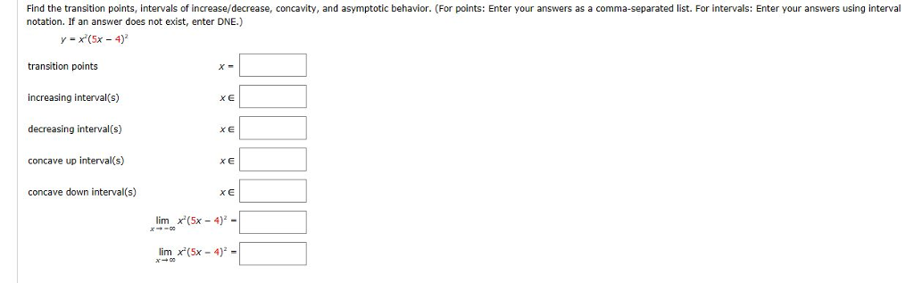 Solved Find the transition points, intervals of | Chegg.com