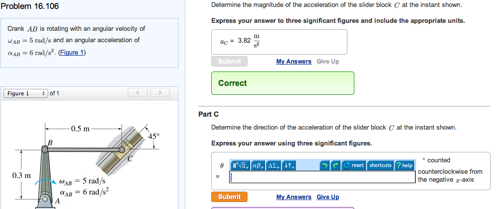 Solved Crank AB is rotating with an angular velocity of | Chegg.com