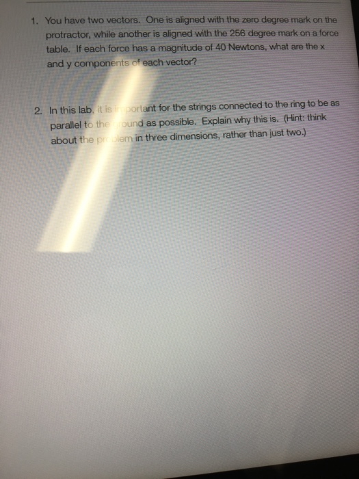 Solved You have two vectors. One is aligned with the zero | Chegg.com