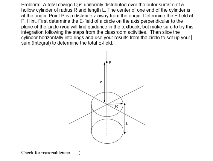 Solved Problem: A total charge Q is uniformly distributed | Chegg.com