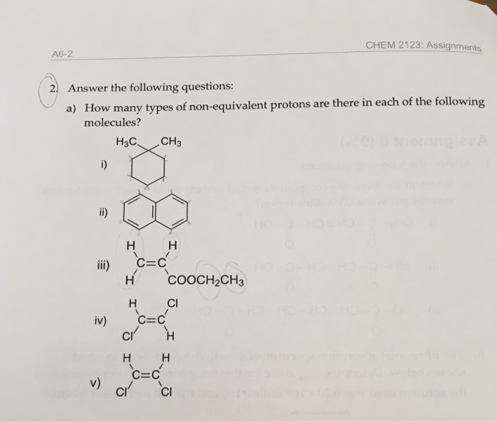 Solved How many types of non-equivalent protons are there in | Chegg.com