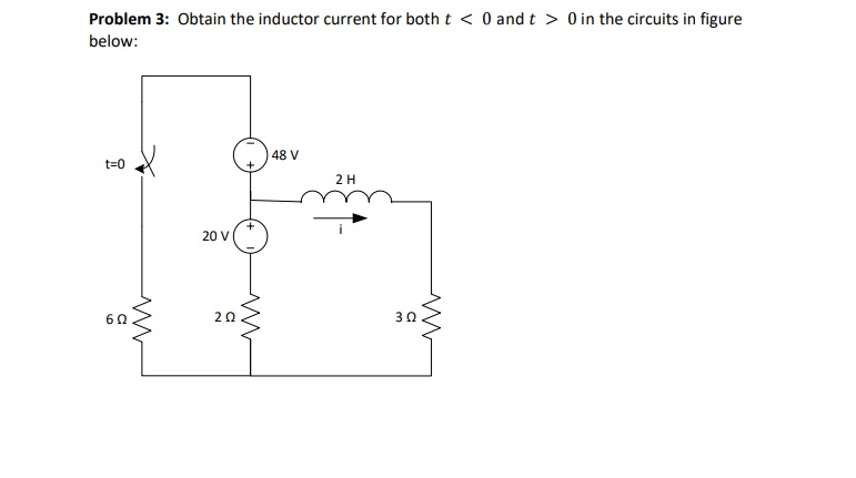 Solved Problem 3: Obtain the inductor current for both t Solved Problem 3: Obtain the inductor current for both t