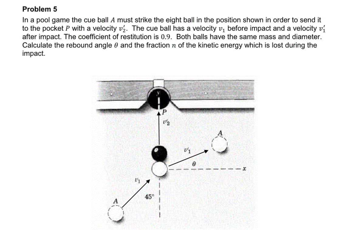 Solved In a pool game the cue ball A must strike the eight | Chegg.com