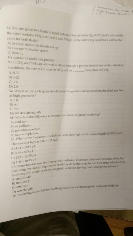 Solved S2. You are given two flasks of equal volume One | Chegg.com