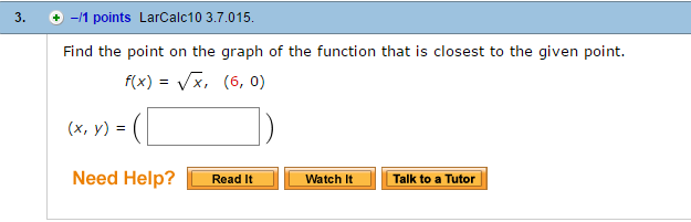 Solved Find the point on the graph of the function that is | Chegg.com