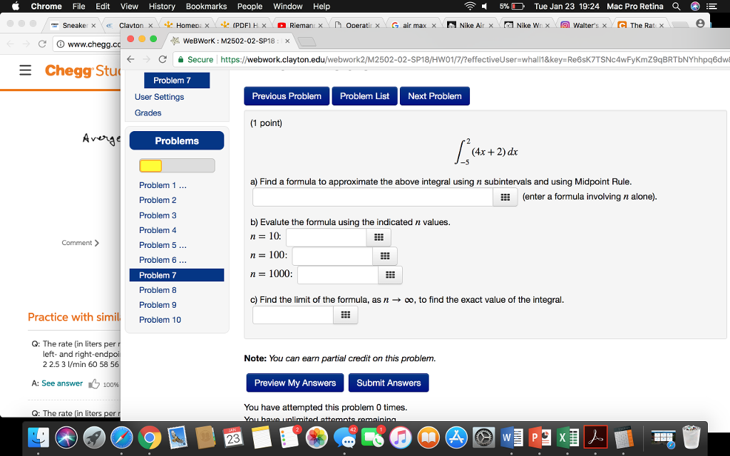 Solved Chrome File Edit View History Bookmarks People Window | Chegg.com