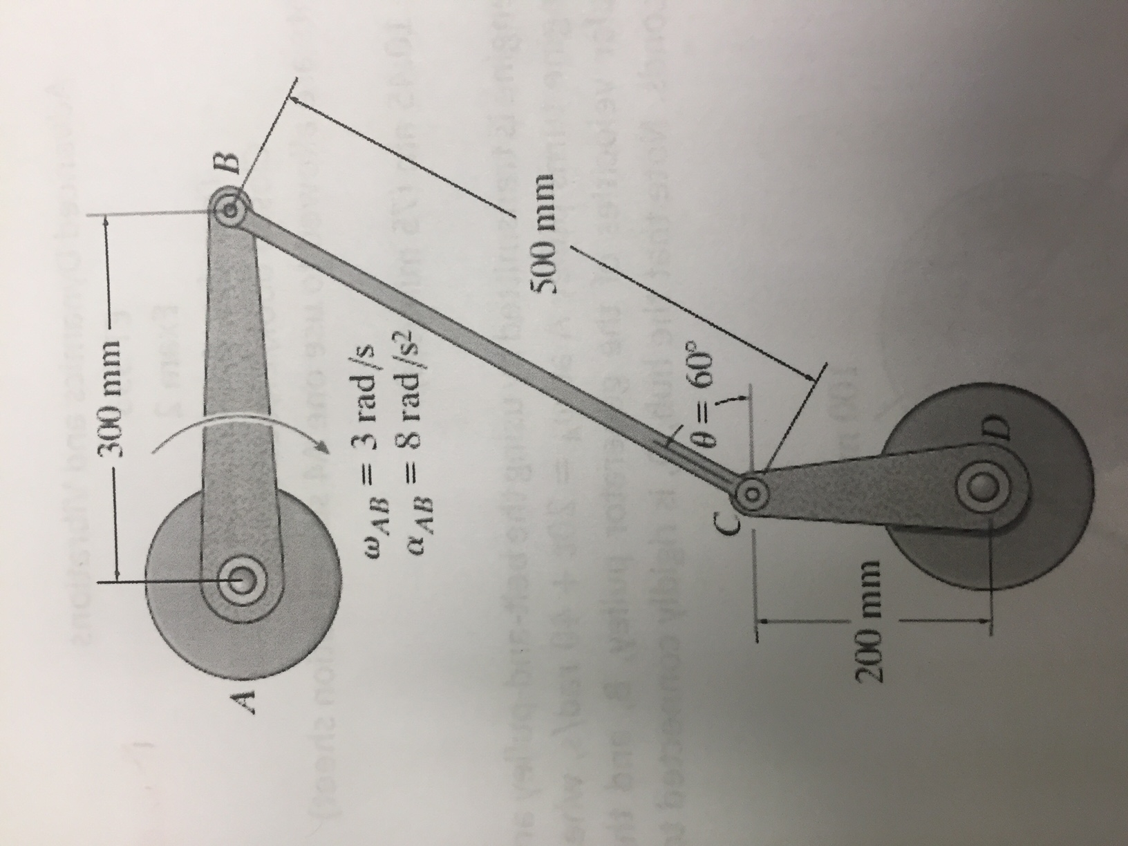 Solved If member AB has the angular motion shown, determine | Chegg.com