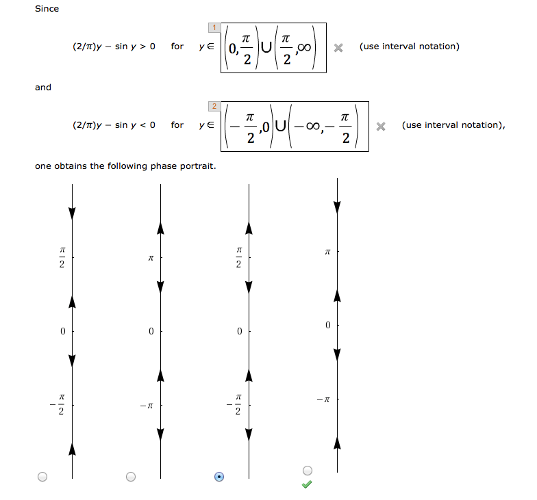 Solved Consider autonomous dy/dx=(2/pi)y-siny. Determine the | Chegg.com