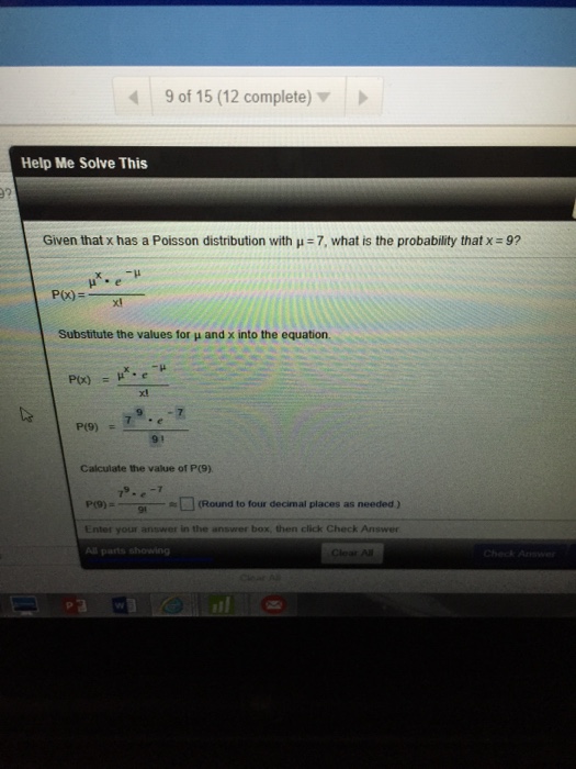 Solved Given that x has a Poisson distribution with mu = 7, | Chegg.com