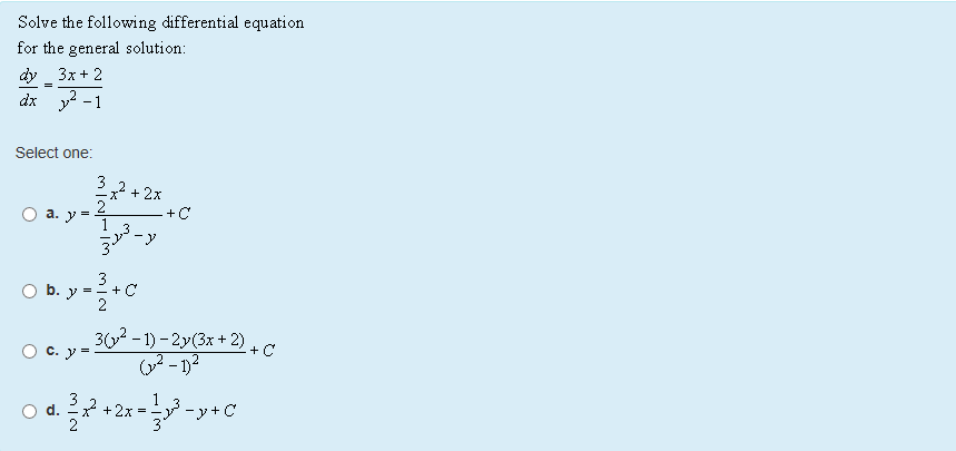 Solved Solve the following differential equation for the | Chegg.com