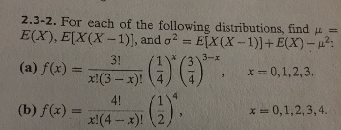 Solved For each of the following distributions, find Mu = | Chegg.com