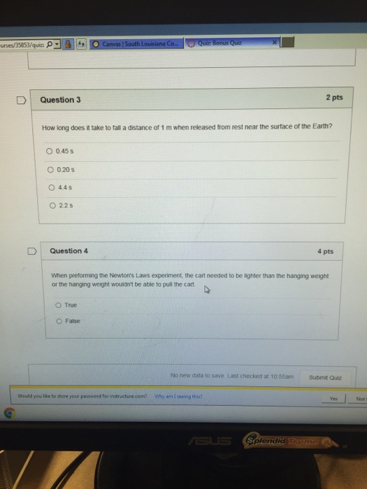 Solved How long does it take to fall a distance of 1 m when | Chegg.com