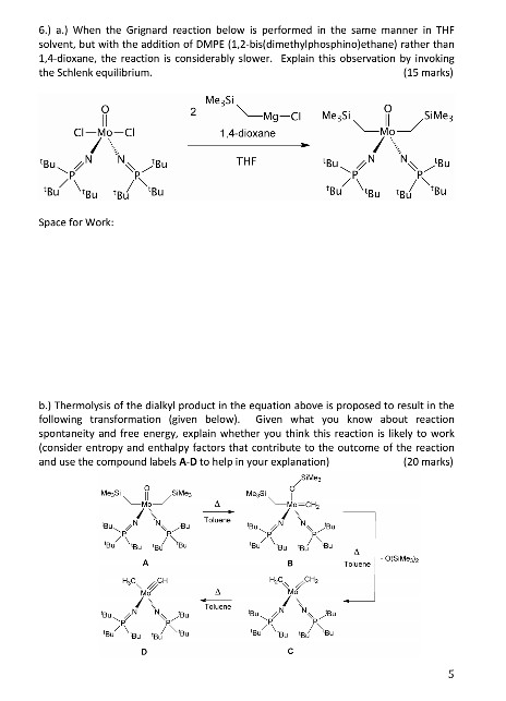 Solved 6.) a.) When the Grignard reaction below is performed | Chegg.com