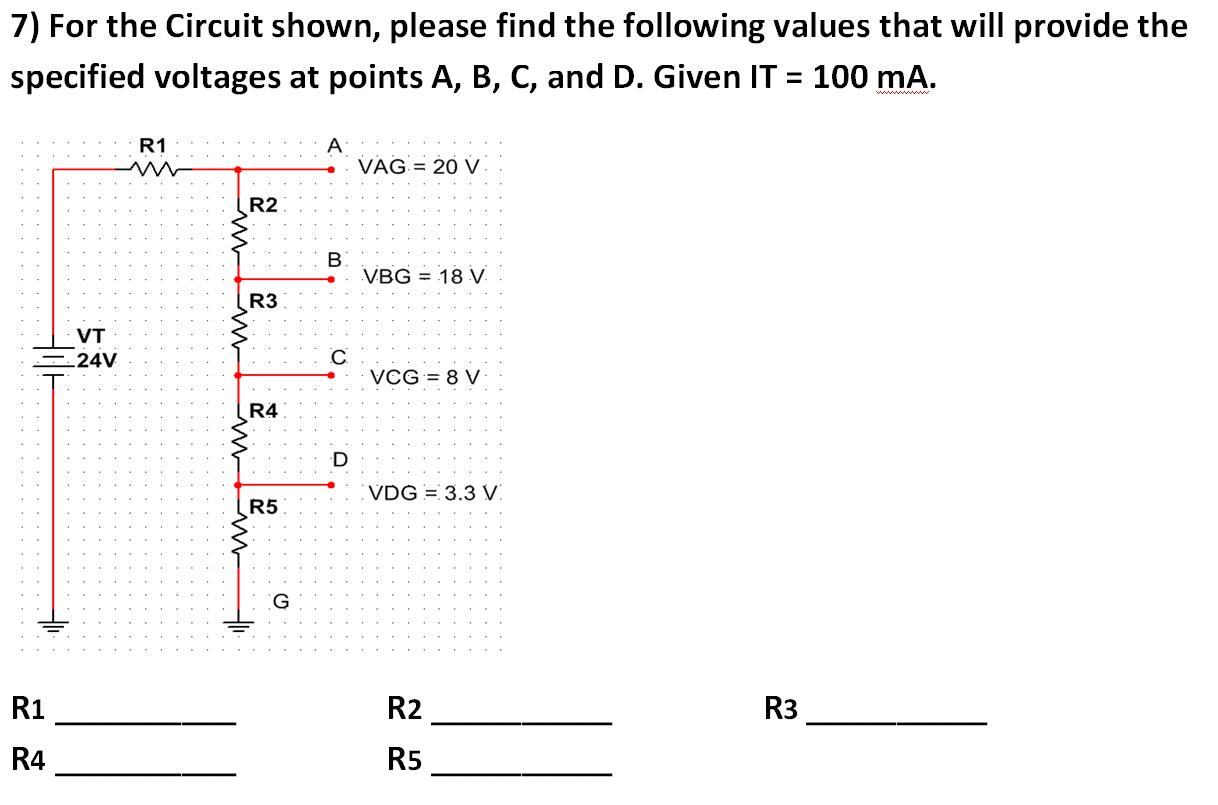 Solved For the Circuit shown, please find the following | Chegg.com