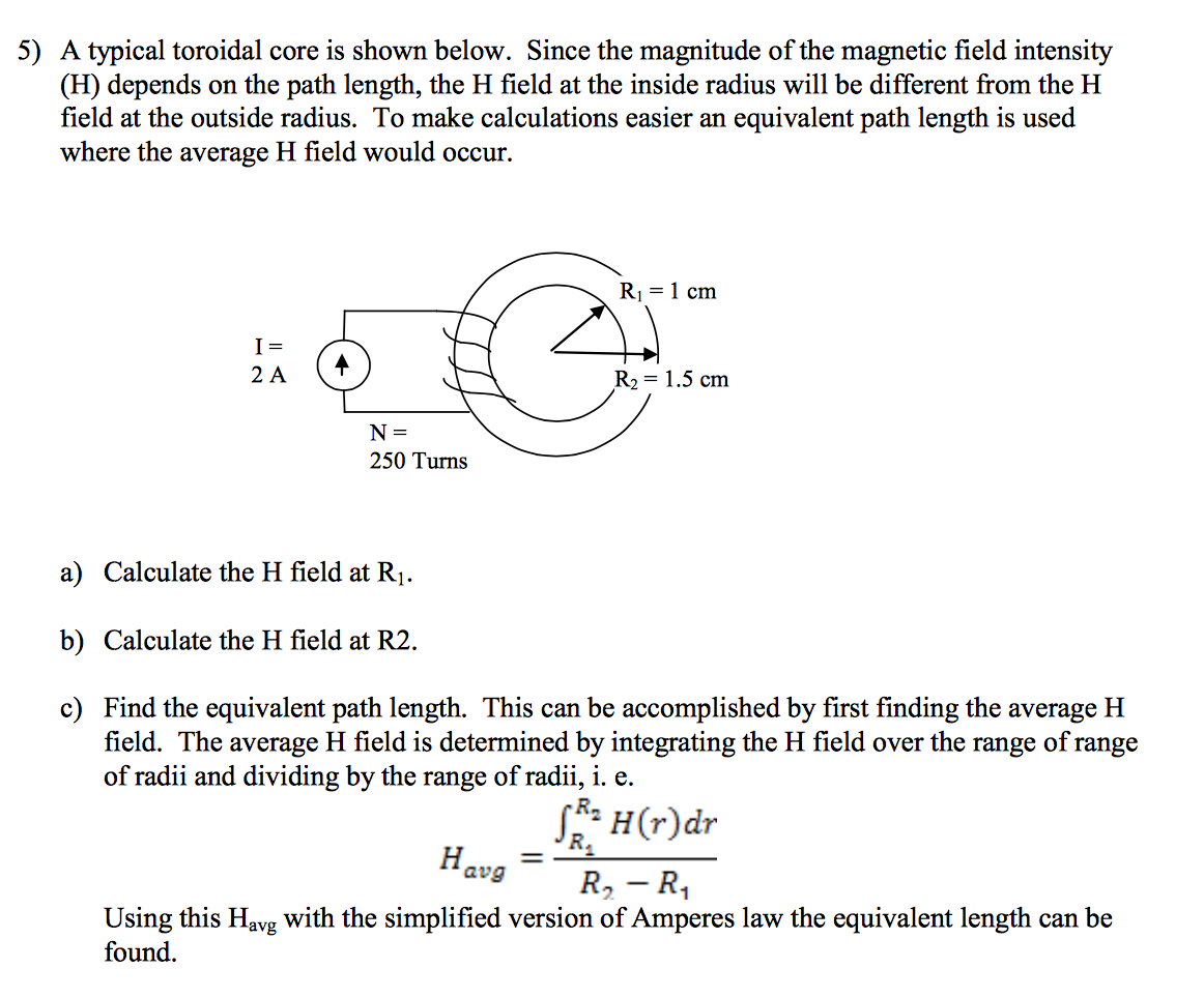 Solved A typical toroidal core is shown below. Since the | Chegg.com