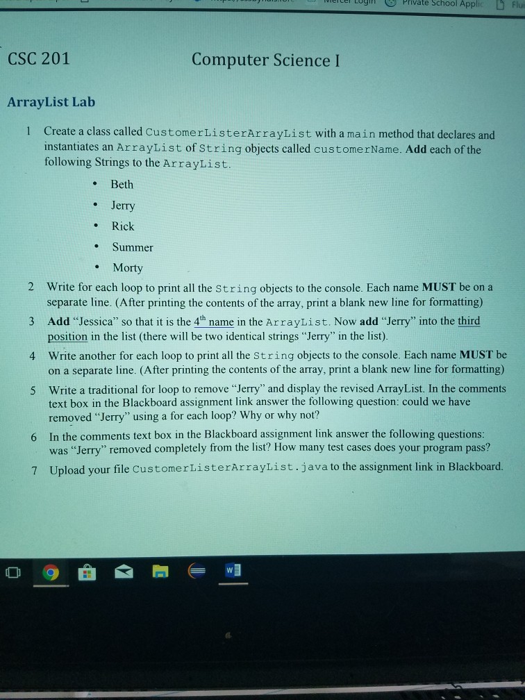 Solved Private School Applic Flu CSC 201 Computer Science I | Chegg.com